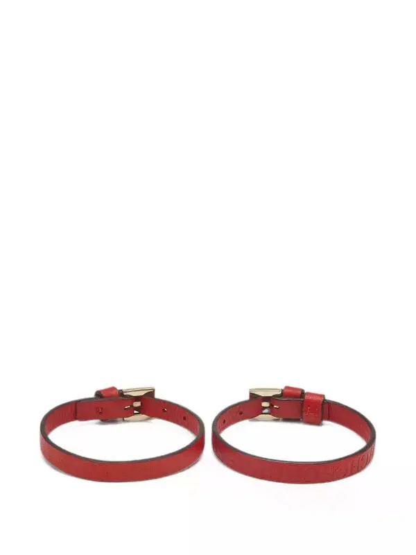 Carolina Herrera Logo-embossed Buckle-fastening Bracelets - Red