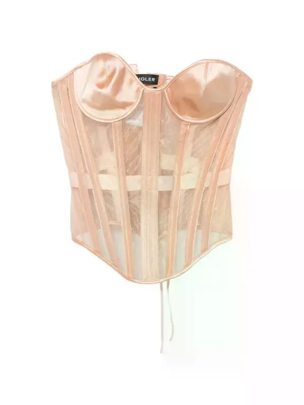 MUGLER Sheer Lace-up Corset