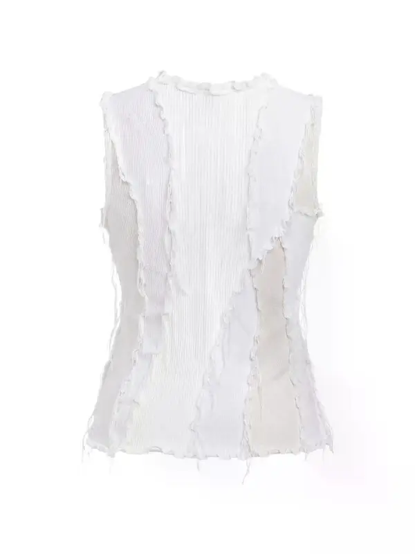 BORBALA Patchwork Frayed Tank Top