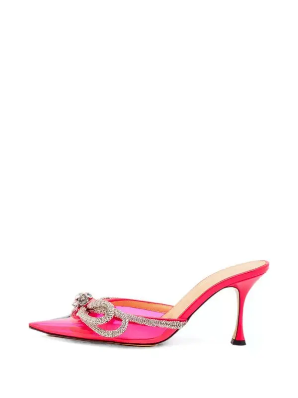 Mach & Mach Double Bow Crystal-embellished Mules