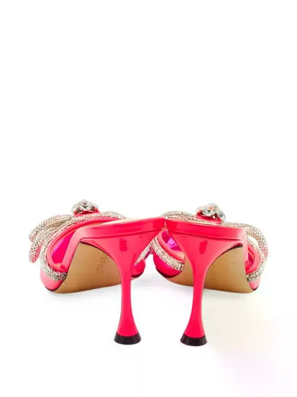 Mach & Mach Double Bow Crystal-embellished Mules