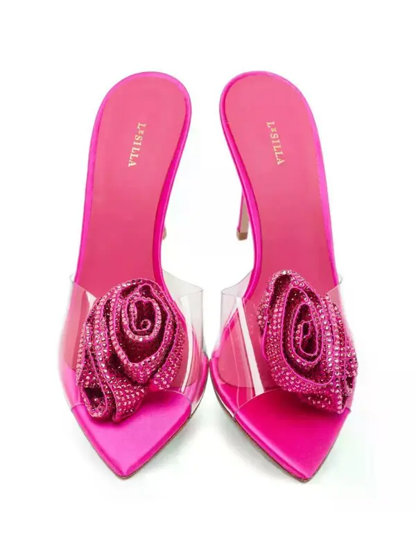 LE SILLA Rose Appliqué Stiletto Sandals