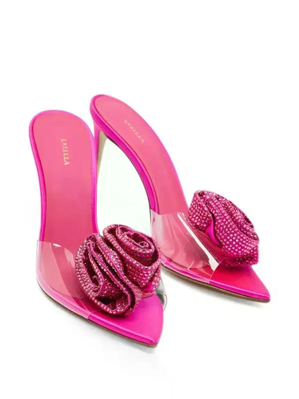 LE SILLA Rose Appliqué Stiletto Sandals