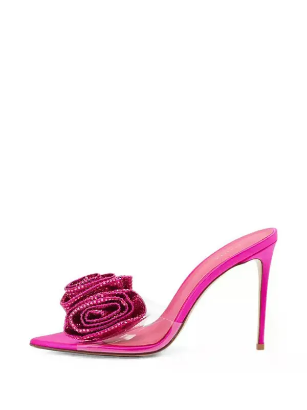 LE SILLA Rose Appliqué Stiletto Sandals - Pink