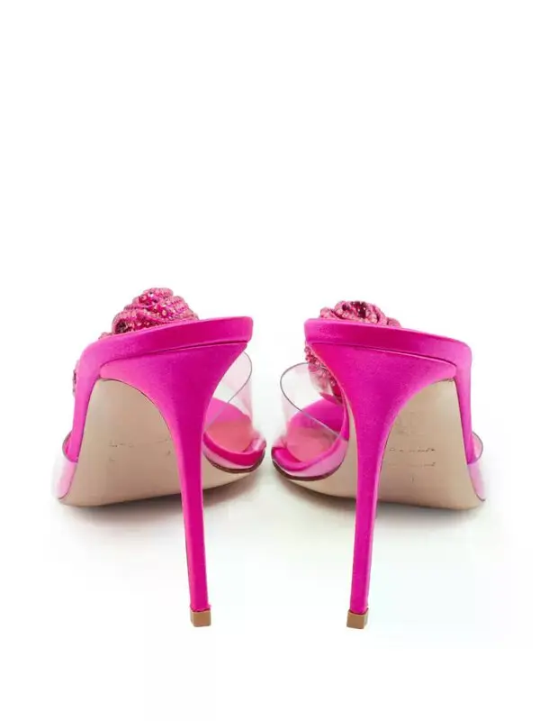 LE SILLA Rose Appliqué Stiletto Sandals - Pink