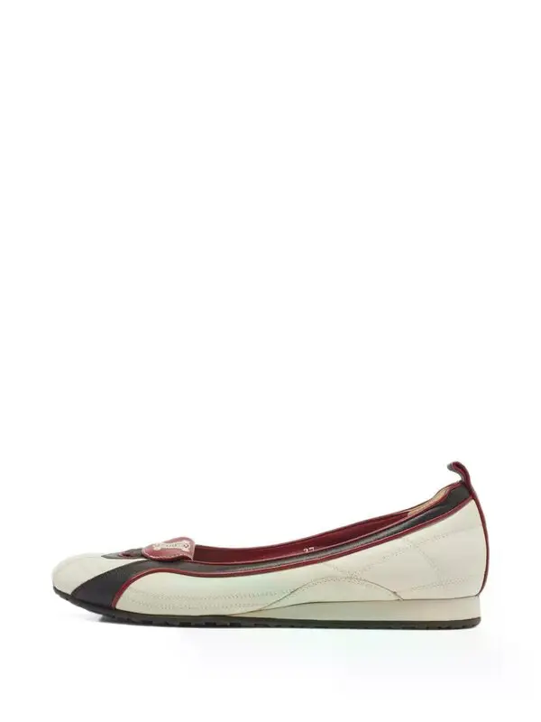 Celine Cream Leather Triomphe Motif Ballet Flats - Neutrals