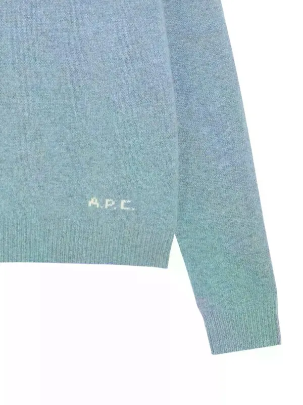 A.p.c. Loose Wool Crew Neck Sweater - Blue