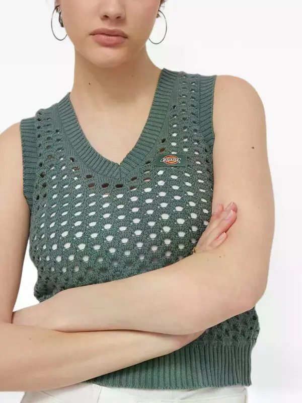 Dickies Openwork Knit V-neck Vest