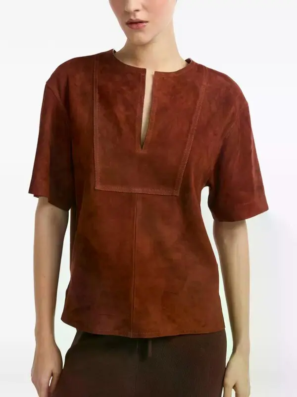 YVES SALOMON Double-sided V-neck Top