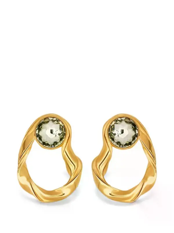 Oscar De La Renta Loop Hammered Earrings - Gold