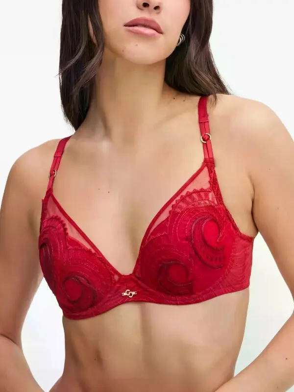 Chantelle Detail-embroidered Bra - Red