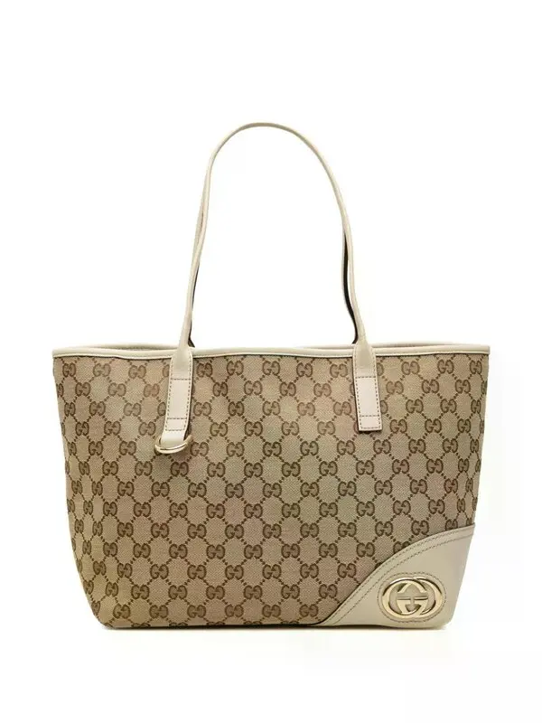 Gucci 2000-2015 Gg Canvas New Britt Tote Bag - Neutrals
