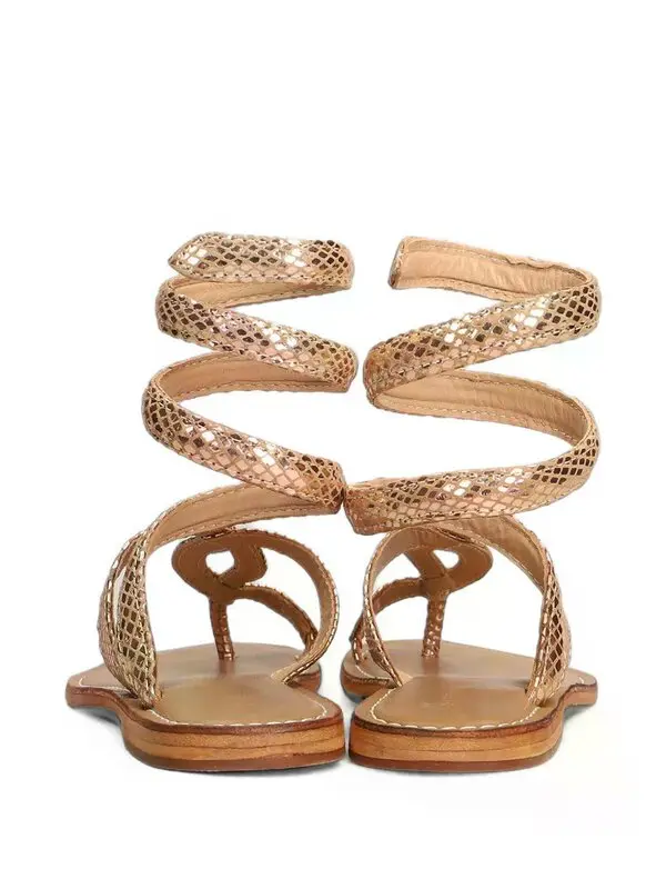CBFUSION Snakeskin Effect Wrap-around Sandals