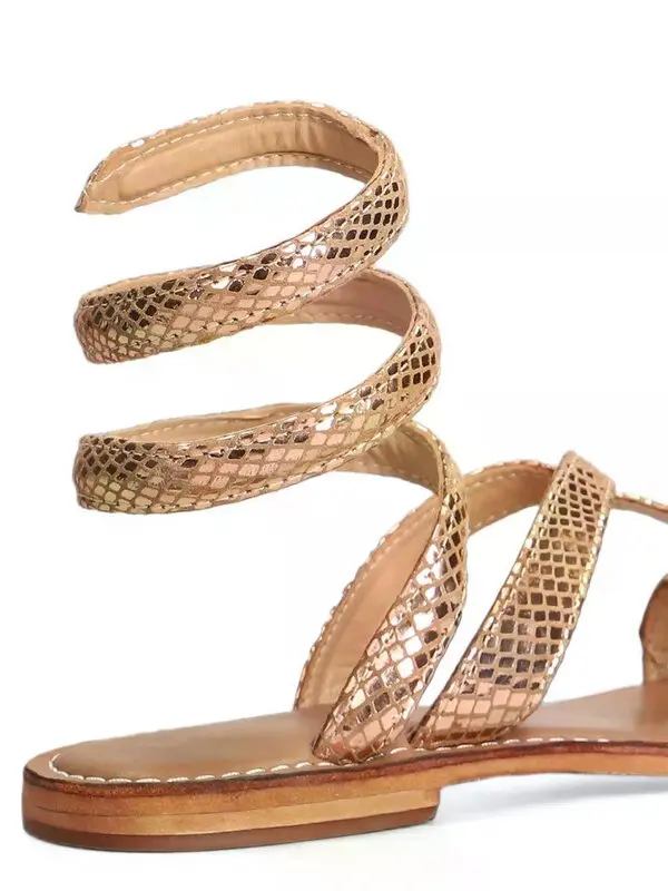 CBFUSION Snakeskin Effect Wrap-around Sandals