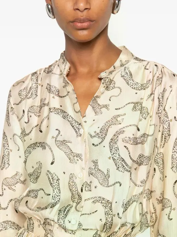 FORTE_FORTE Beige Leopard-print Midi Dress