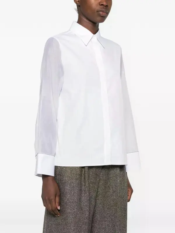 Peserico Sheer Sleeves Shirt - White
