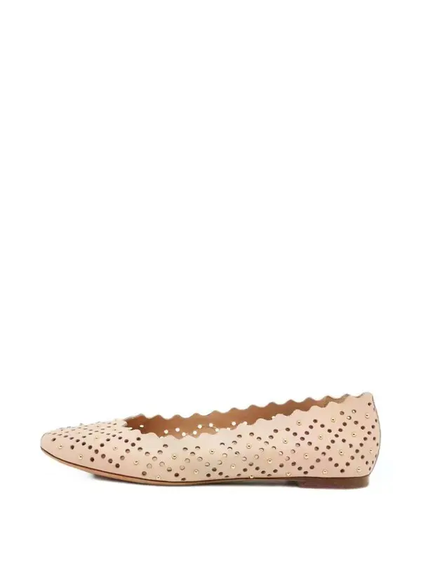 Chloé Lauren Scalloped Leather Ballet Flats