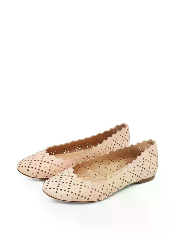 Chloé Lauren Scalloped Leather Ballet Flats