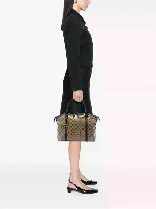 Gucci 2016-2026 Medium Gg Crystal Charm Dome Satchel