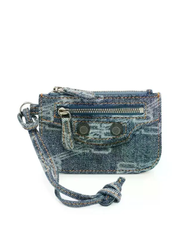 Balenciaga Le Cagole Denim Coin Purse - Blue