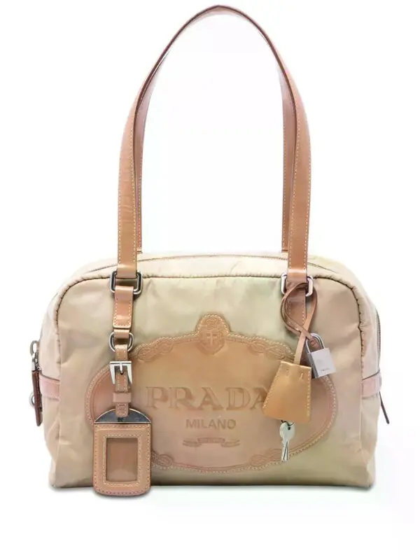 Prada 2000-2013 Tessuto Canapa Logo Shoulder Bag