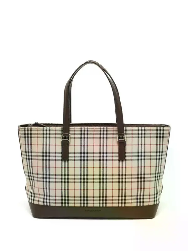 Burberry House Check Leather-trim Tote Bag