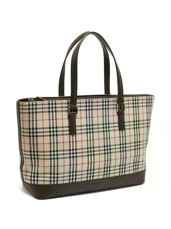 Burberry House Check Leather-trim Tote Bag