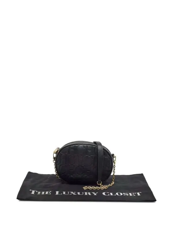 Carolina Herrera Monogram Embossed Shoulder Bag