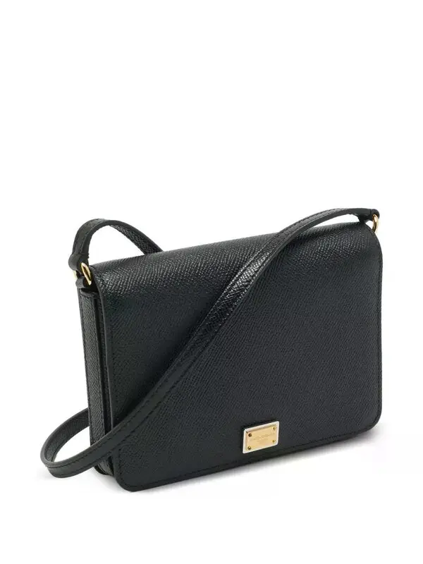 Dolce & Gabbana Textured Flap Crossbody Bag - Black