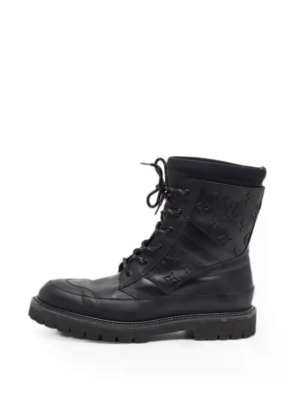 LOUIS VUITTON Landscape Monogram Combat Boots