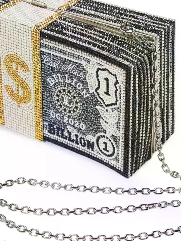 Judith Leiber Stack Of Cash Billions Crystal-embellished Clutch Bag - Black