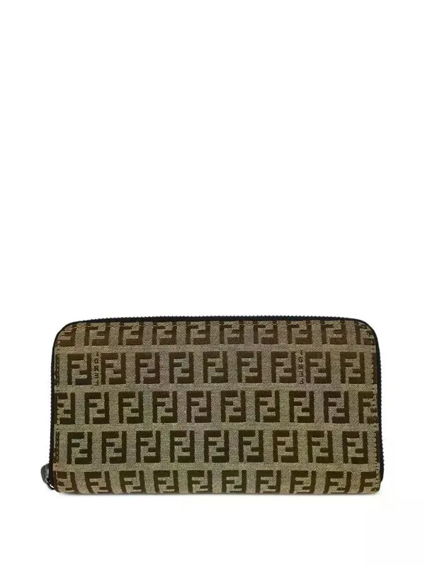 Fendi 2001 Zucchino Zip-around Wallet - Neutrals