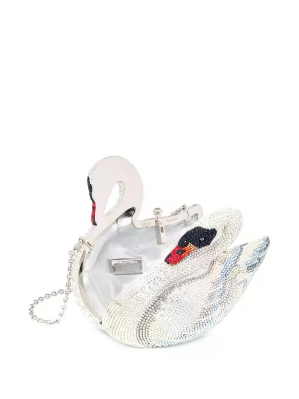 Judith Leiber Swan Odette Crystal-embellished Mini Bag - White