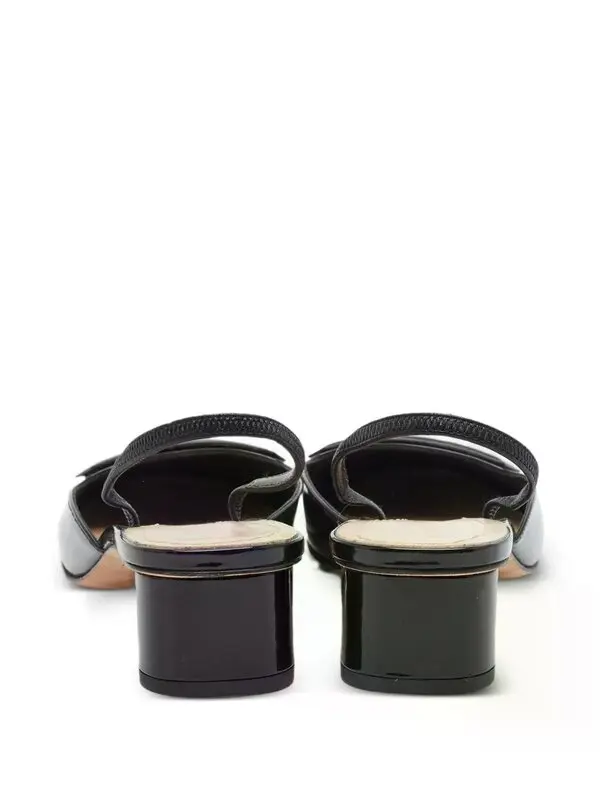 Dior Patent Leather Slingback Block Heel Pumps - Black