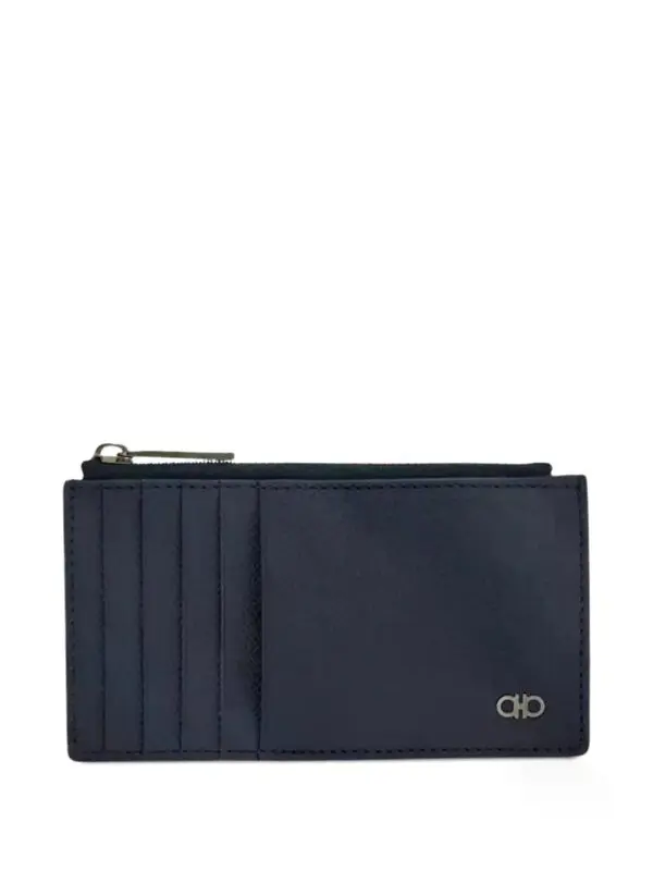 FERRAGAMO Gancini Zipped Cardholder - Blue