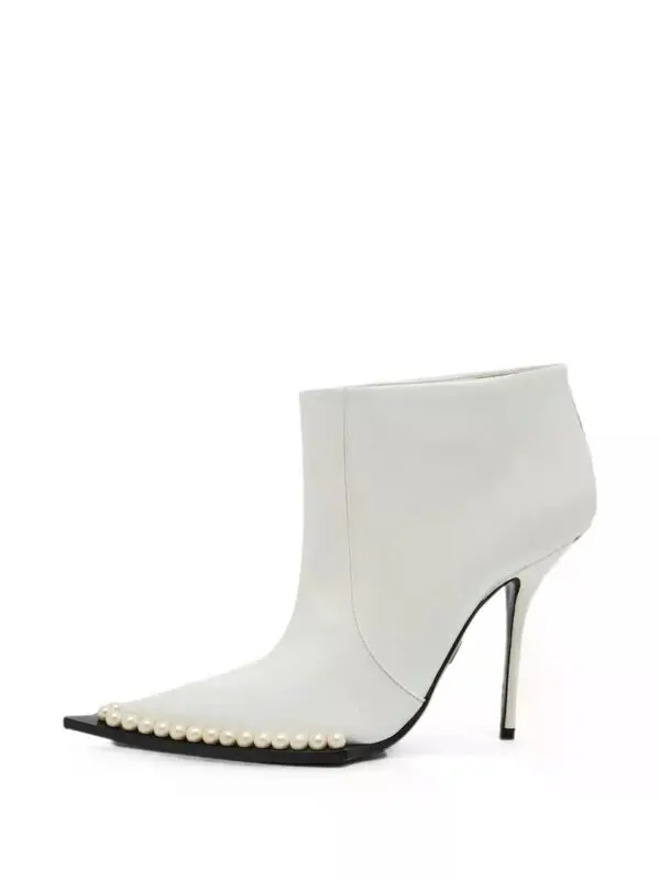 Dolce & Gabbana Faux-pearl Embellished Pointed-toe Stiletto Ankle Boots