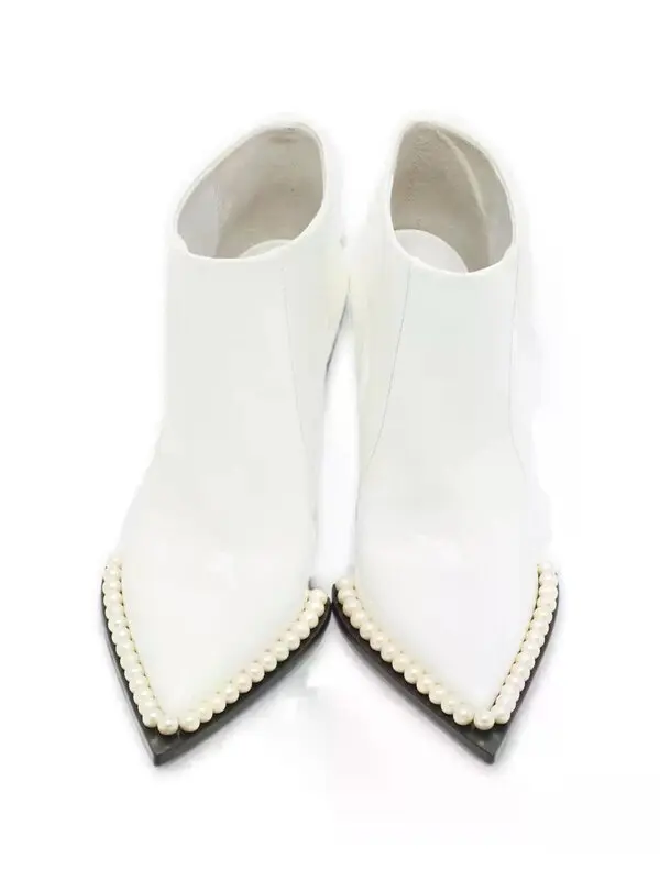 Dolce & Gabbana Faux-pearl Embellished Pointed-toe Stiletto Ankle Boots
