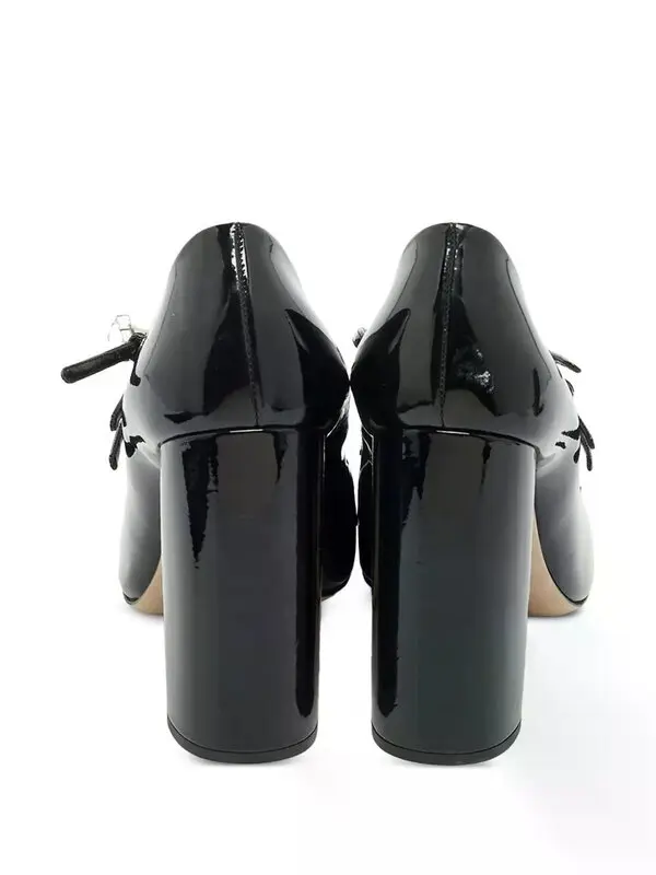 Miu Miu Embellished Triple-strap Block Heel Pumps