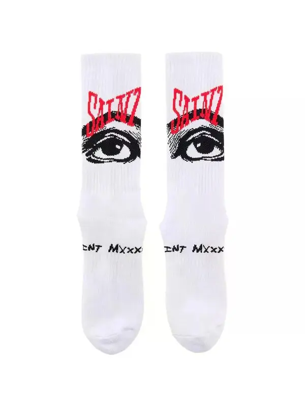 SAINT MXXXXXX Graphic Print Crew Socks
