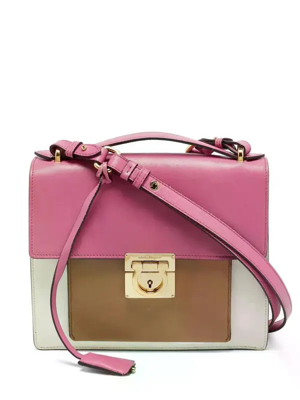 FERRAGAMO Marisol Gancini Shoulder Bag - Pink
