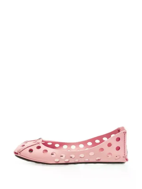 Alaïa Leather Cut-out Ballet Flats - Pink