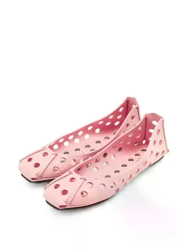 Alaïa Leather Cut-out Ballet Flats - Pink