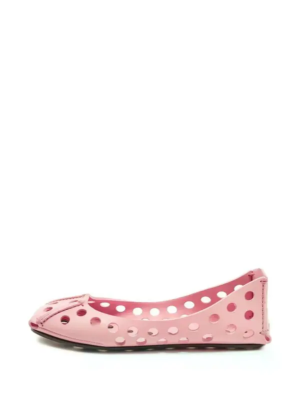 Alaïa Leather Cut-out Ballet Flats - Pink