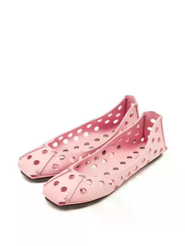 Alaïa Leather Cut-out Ballet Flats - Pink