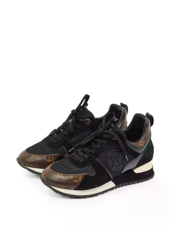 LOUIS VUITTON Run Away Sneakers With Gold-tone Logo Plaque - Black