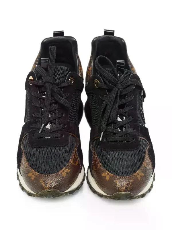 LOUIS VUITTON Run Away Sneakers With Gold-tone Logo Plaque - Black