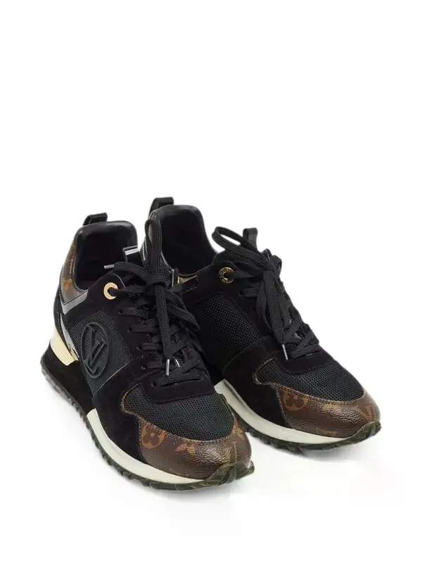 LOUIS VUITTON Run Away Sneakers With Gold-tone Logo Plaque - Black