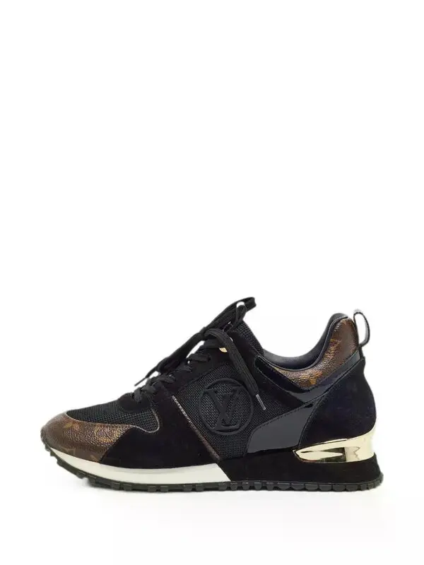 LOUIS VUITTON Run Away Sneakers With Gold-tone Logo Plaque - Black