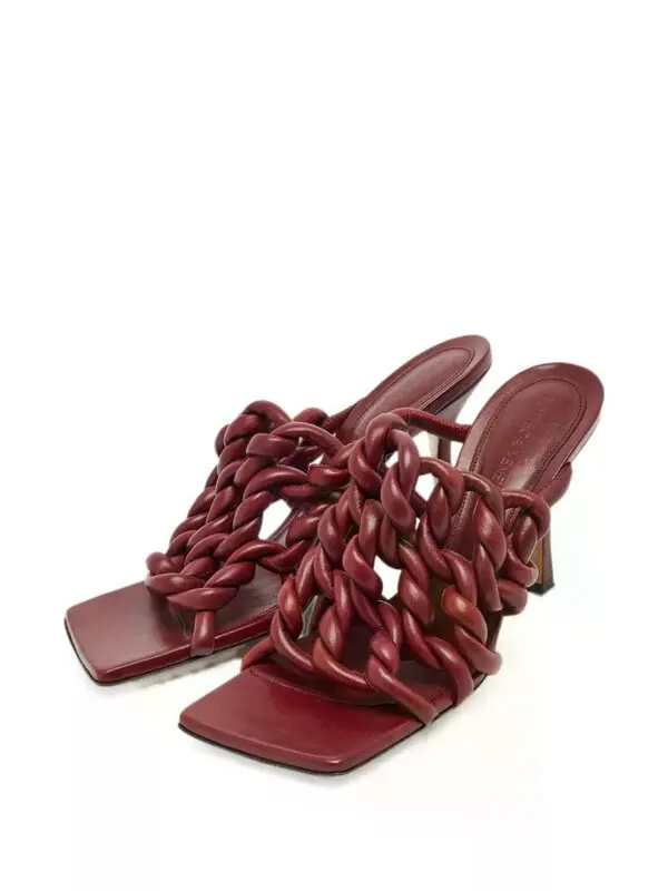 Bottega Veneta Rope Detail Square Toe Stiletto Sandals