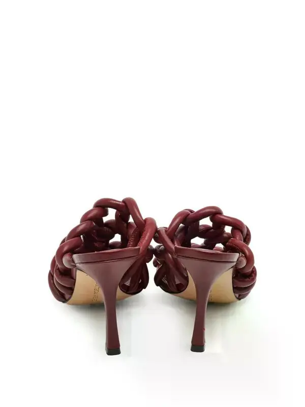 Bottega Veneta Rope Detail Square Toe Stiletto Sandals - Red